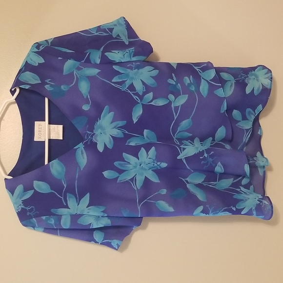 Koret | Tops | Vintage Koret Blue Floral Blouse | Poshmark